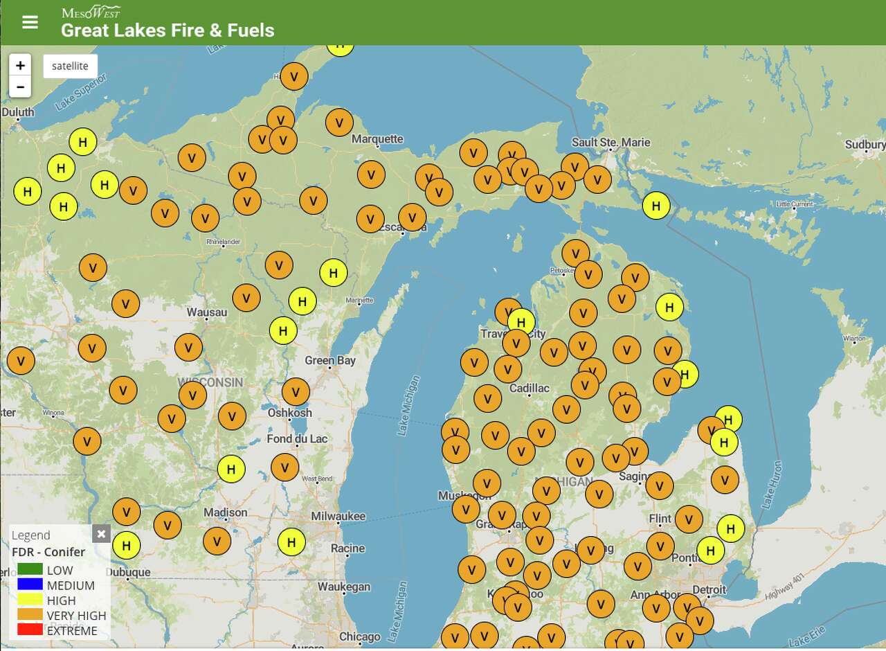 Very high fire danger alerts throughout Michigan