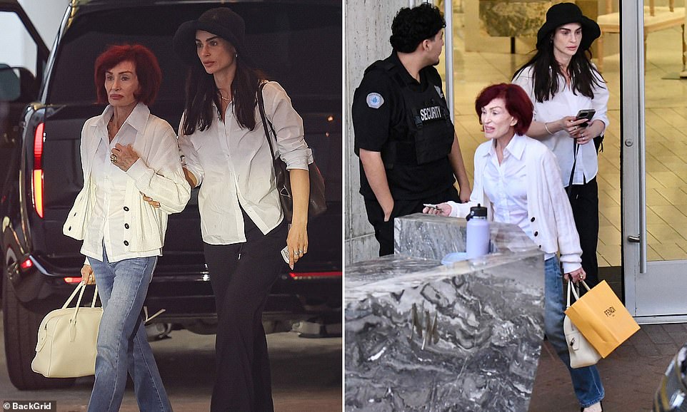 Sharon Osbourne links arms with daughter Aimee during shopping spree