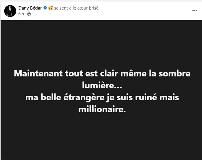 Rupture pour ce chanteur connu