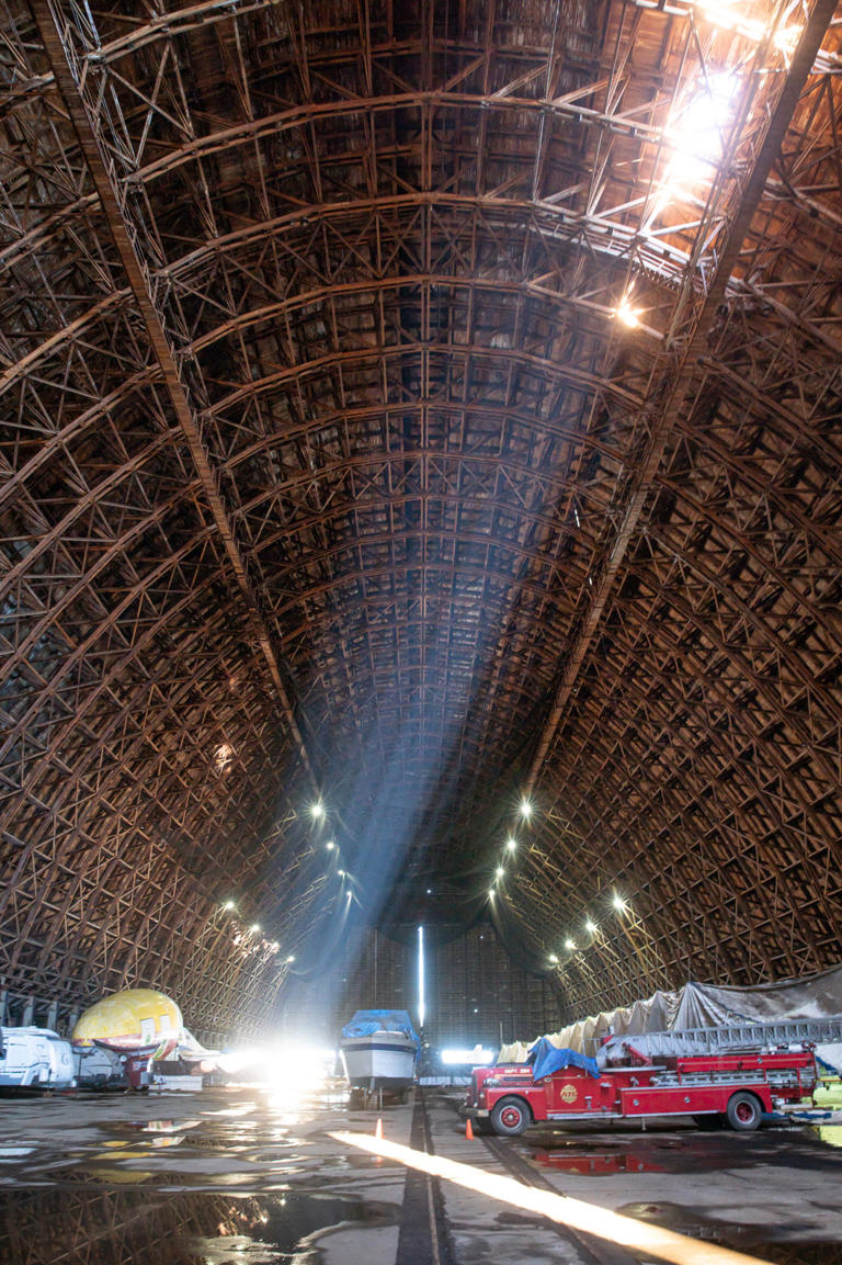 Historic Oregon coast blimp hangar, ripped apart by storm, will not be ...