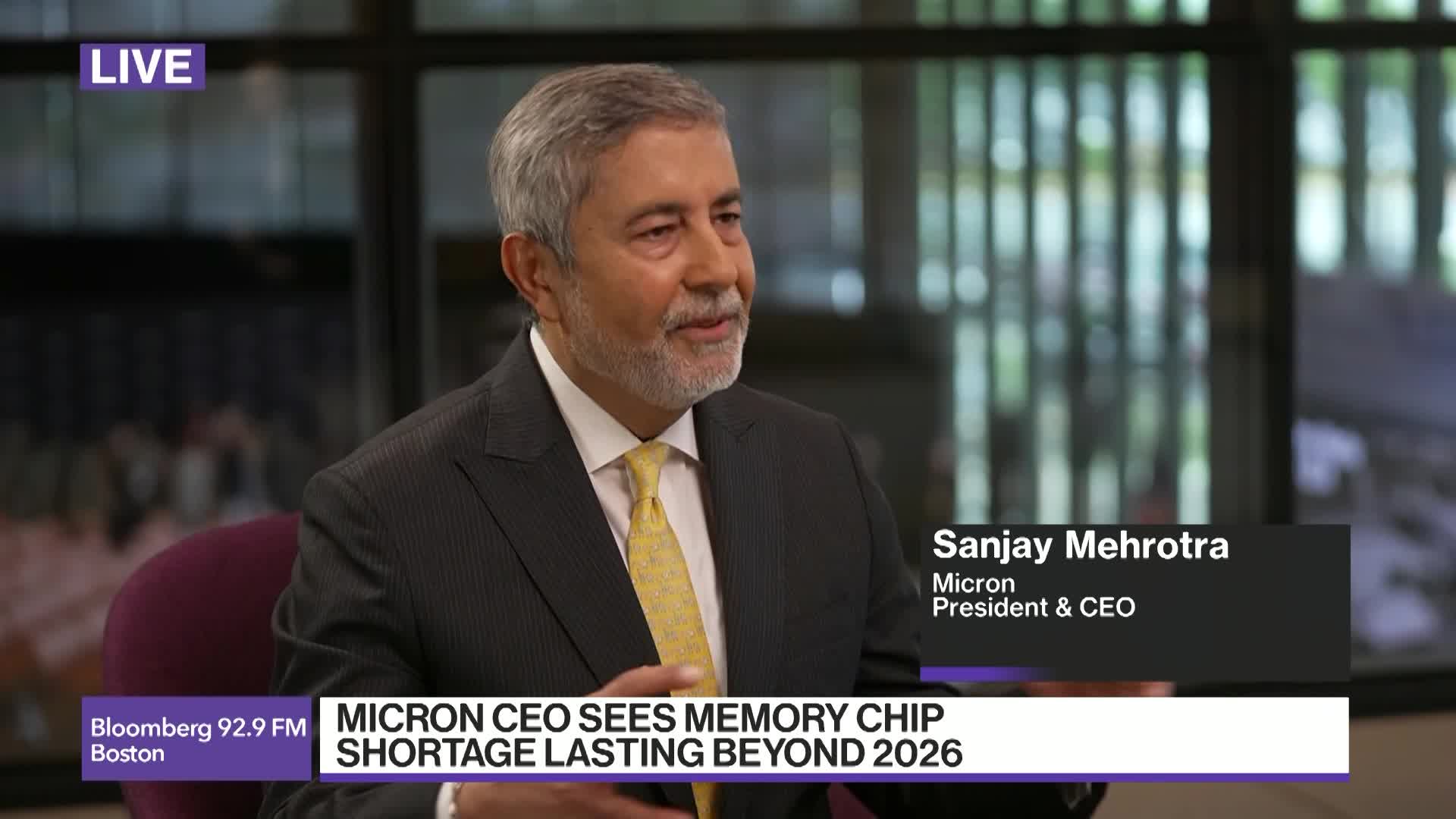 Micron CEO sees memory chip shortage lasting beyond 2026