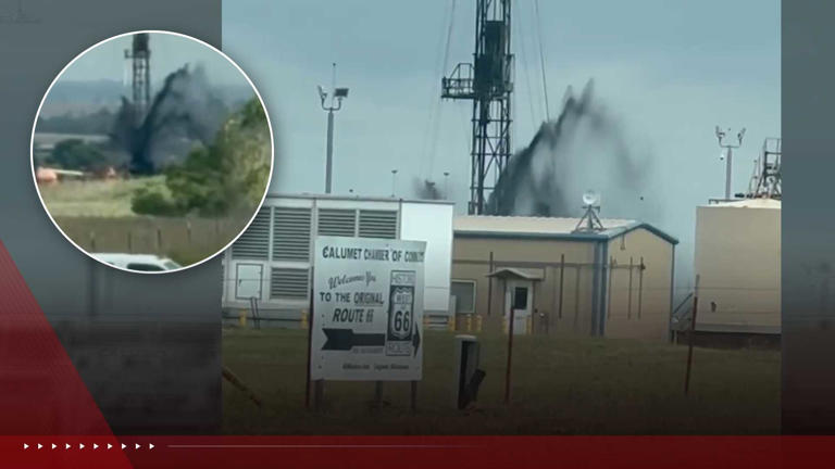 Videos show oil shooting into the air after well blowout in Calumet