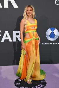 Zara Larsson pairs Roberto Cavalli with Amina Muaddi heels in Cannes
