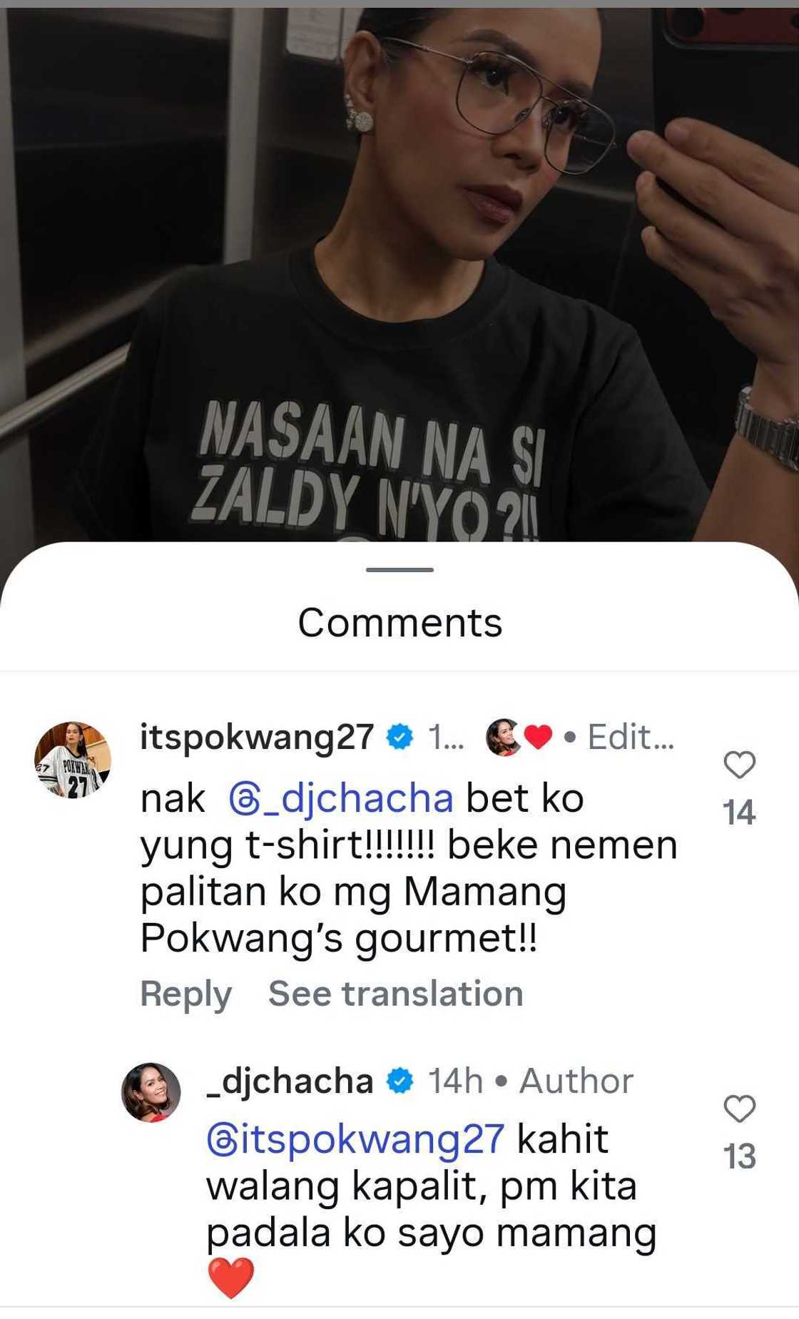Pokwang, napa-react sa statement shirt ni DJ Chacha