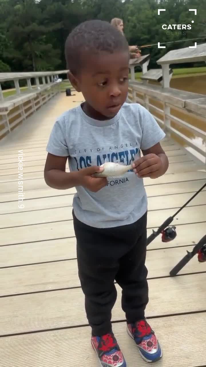 Dad Lets Young Son Throw Fish Back, But Goes Very Wrong