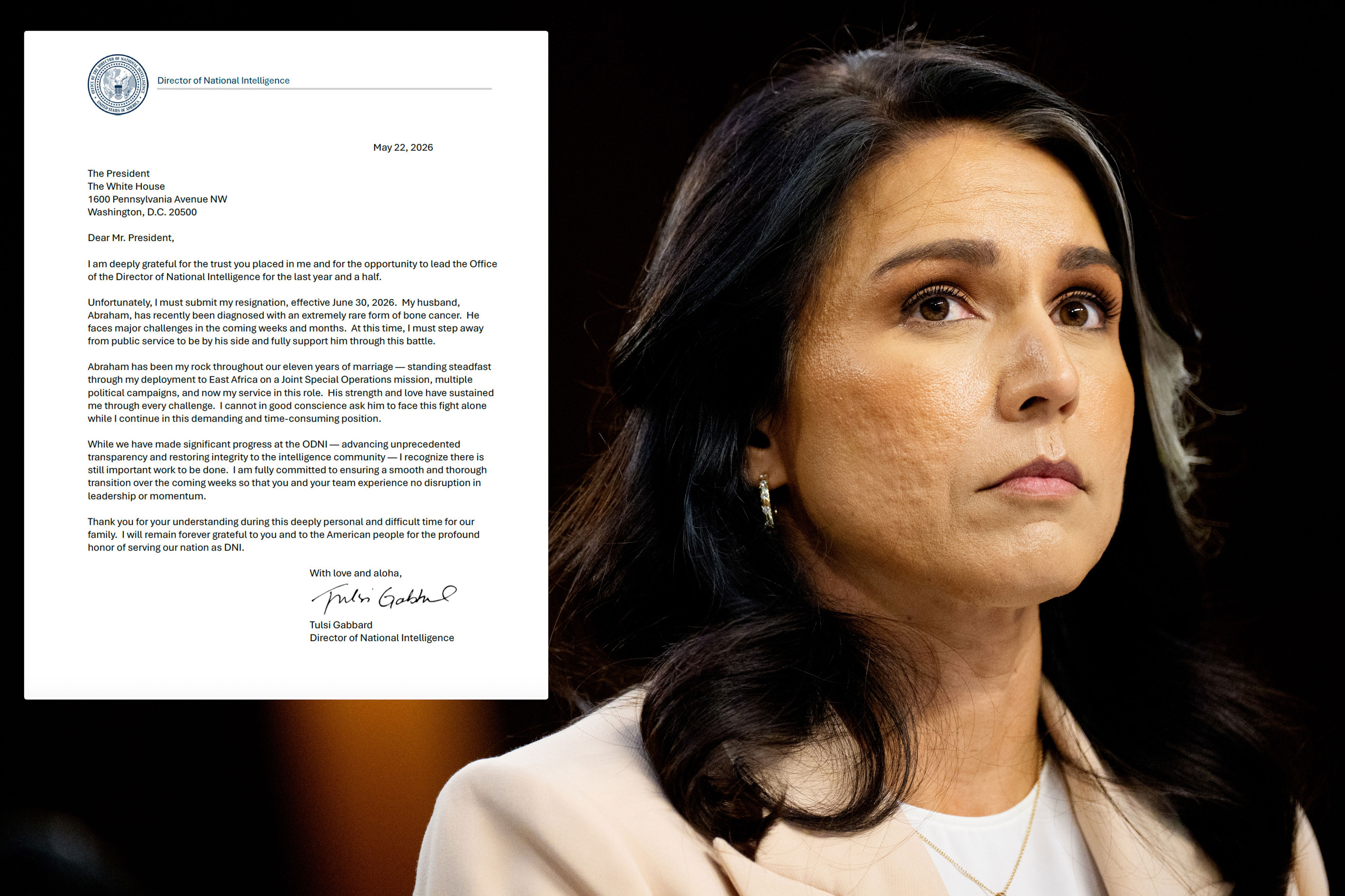 Read DNI Tulsi Gabbard’s heartbreaking resignation letter to President ...
