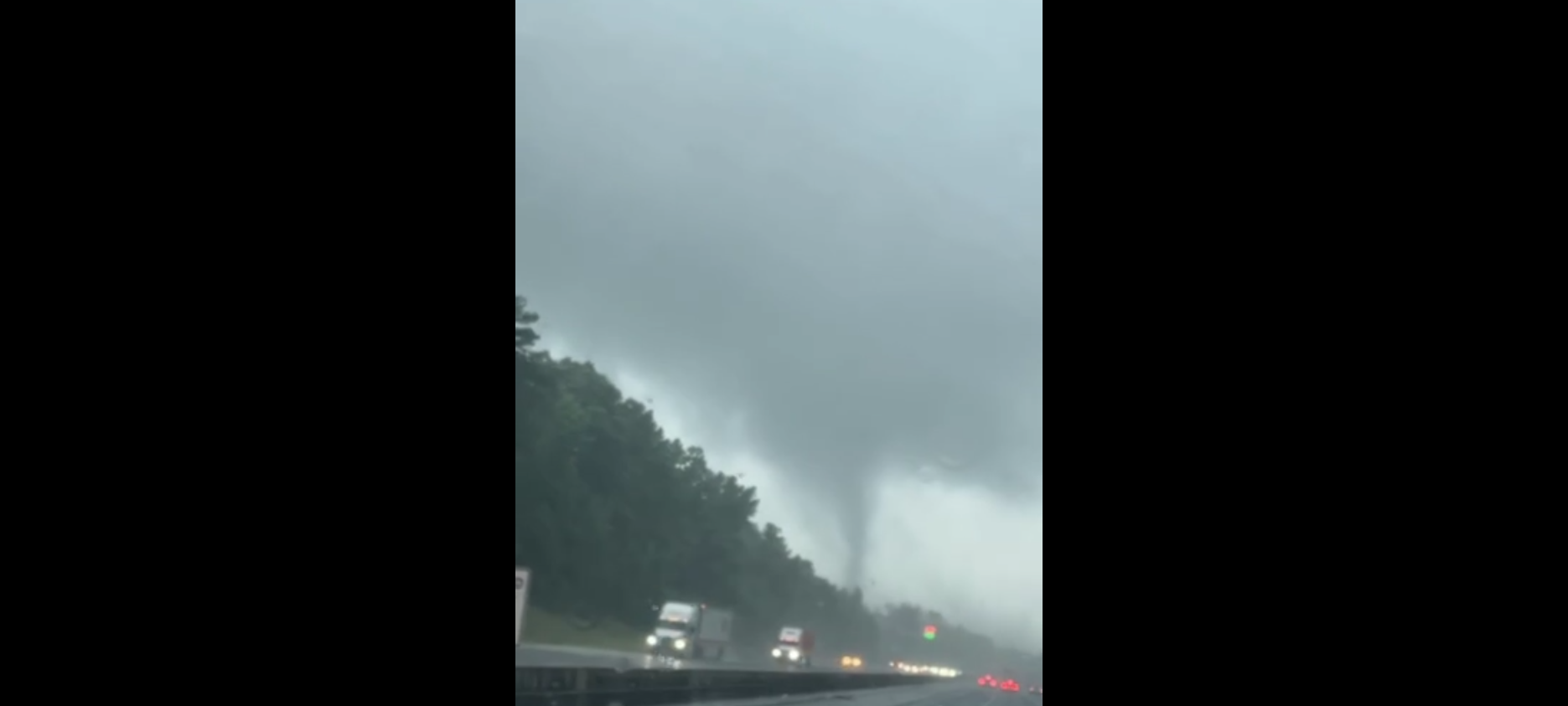 Watch: Video shows tornado form next to interstate in Tuscaloosa County
