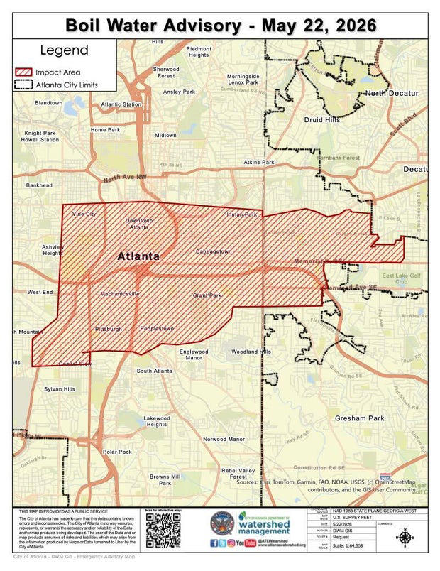 Atlanta issues boil water advisory in downtown after power failure at ...
