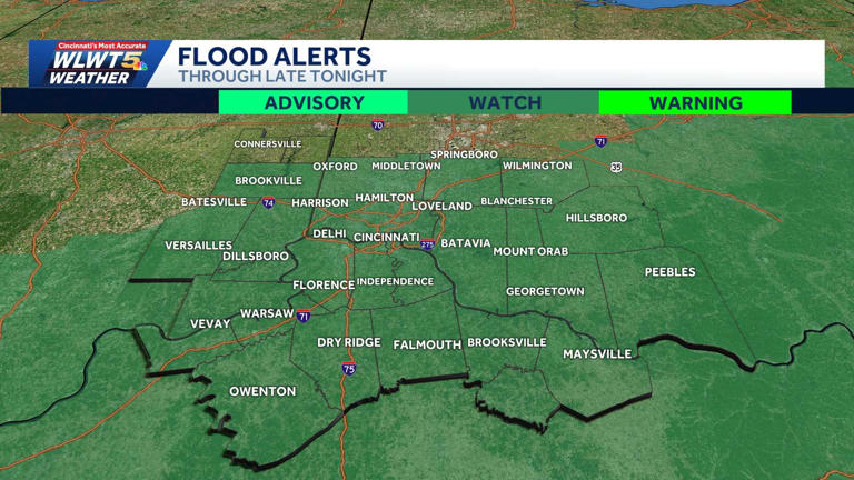 Flood Watch: Widespread showers prompt flood concerns to kickoff long ...