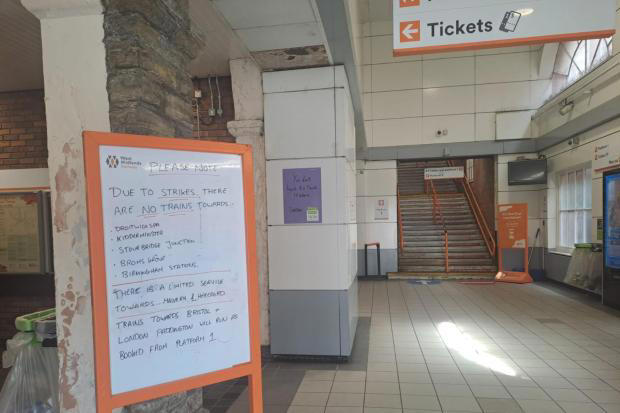 Station deserted as train strikes hit bank holiday weekend