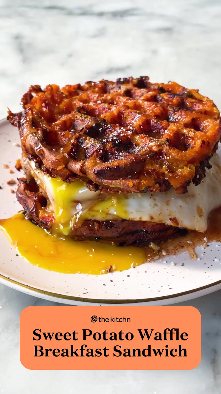 How to make a sweet potato waffle breakfast sandwich