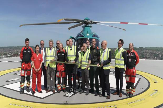 New helipad officially opened by first patient ever to land there