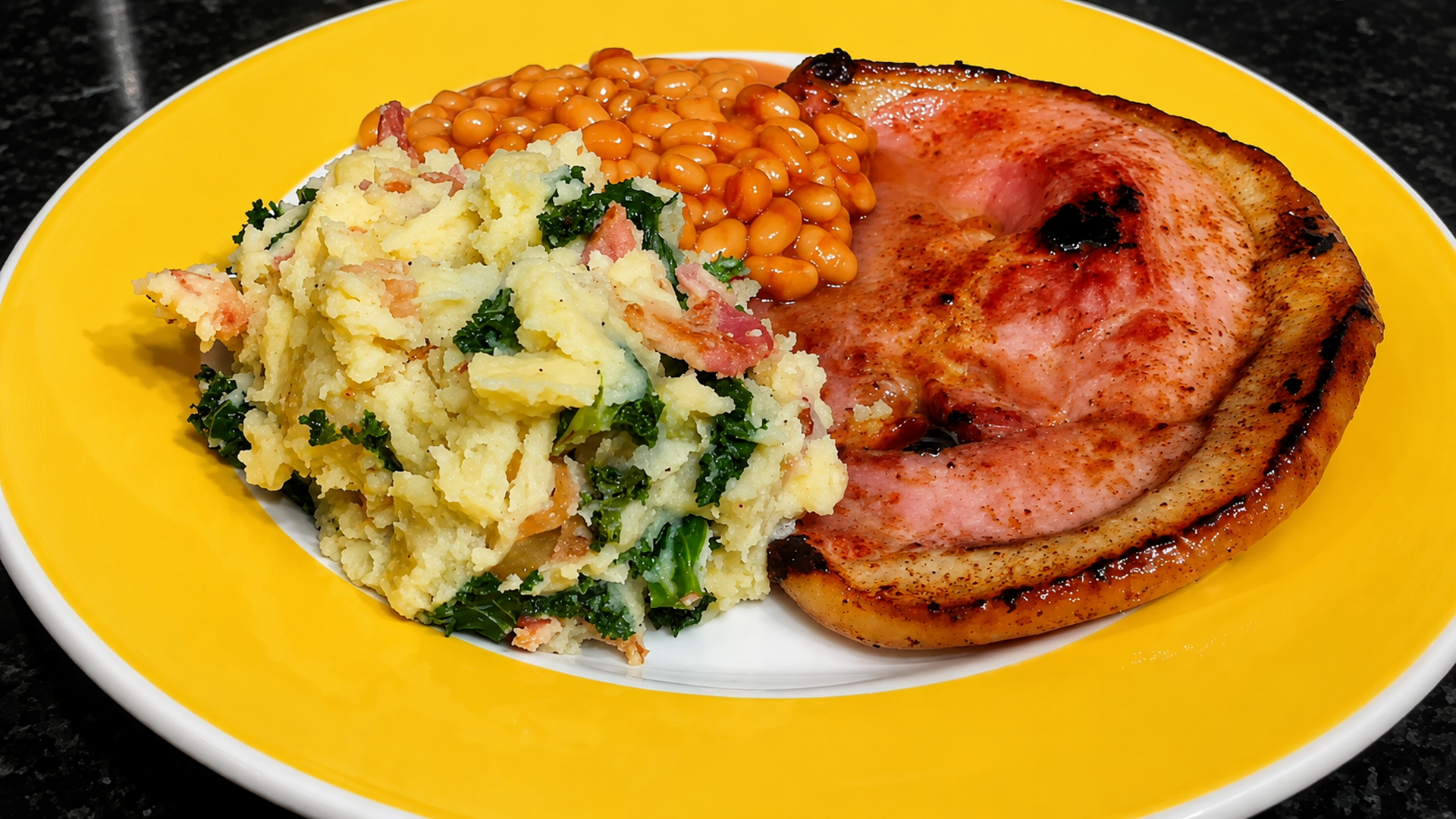 Creamy colcannon packed with bacon flavor