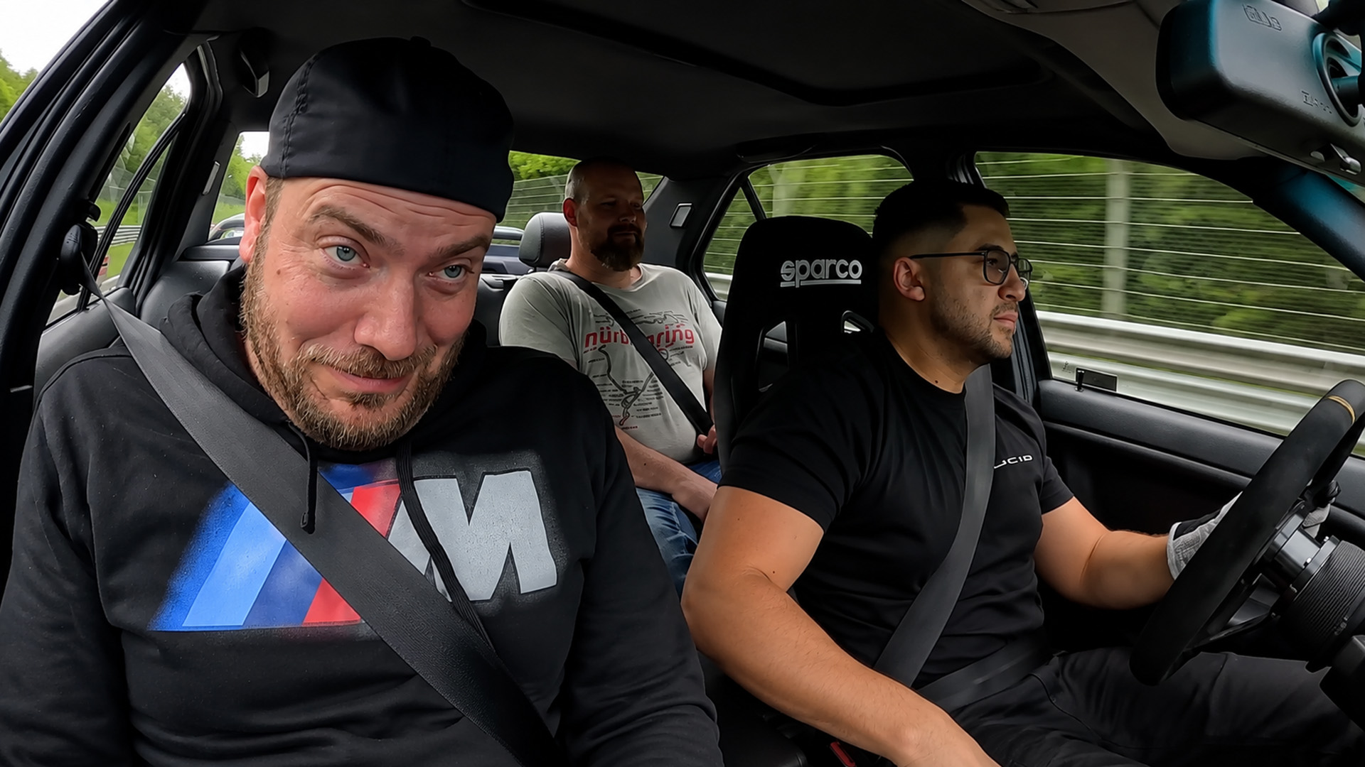 Passenger reaction says everything in this BMW E36 track run