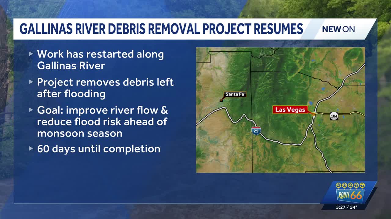 Gallinas River debris removal project resumes in Las Vegas