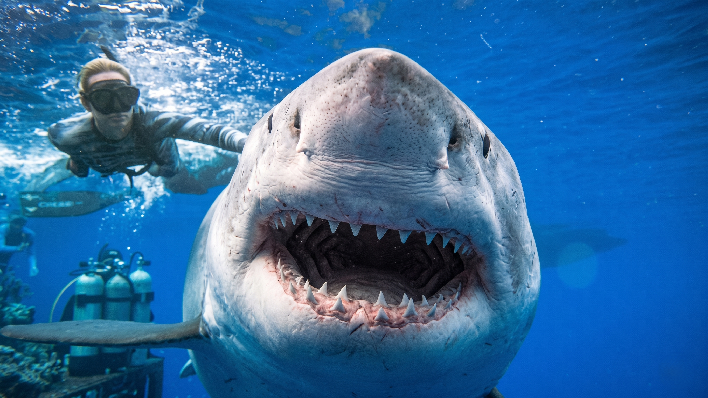 This diver tried to pet a killer shark - it was a huge mistake