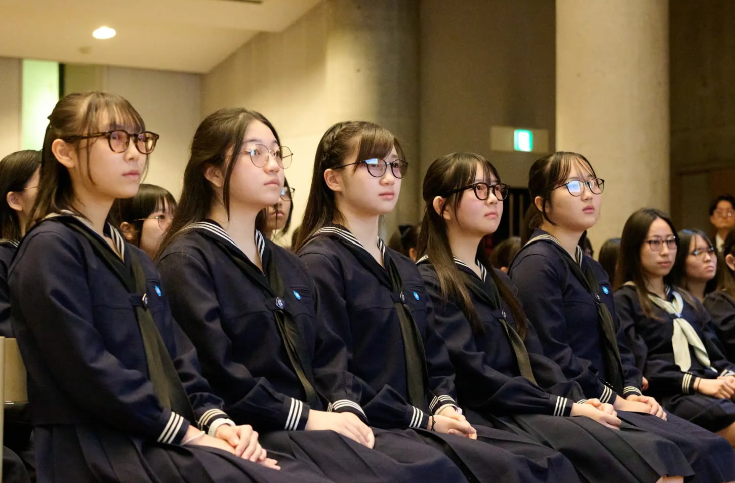 Japanese students wear sunglasses with school uniforms