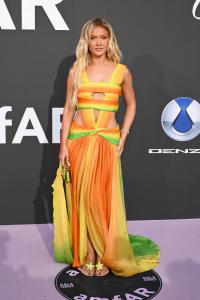 Zara Larsson pairs Roberto Cavalli with Amina Muaddi heels in Cannes