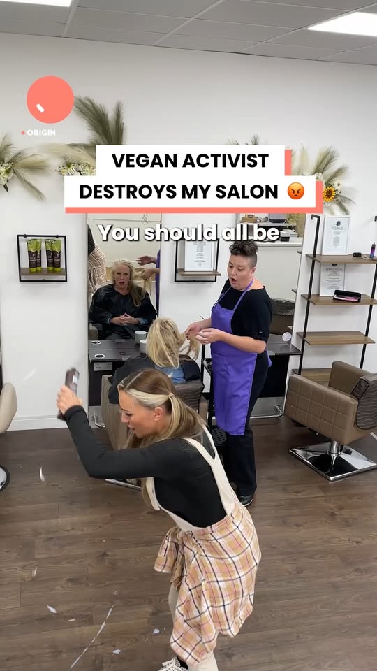 Vegan activist destroyed my salon