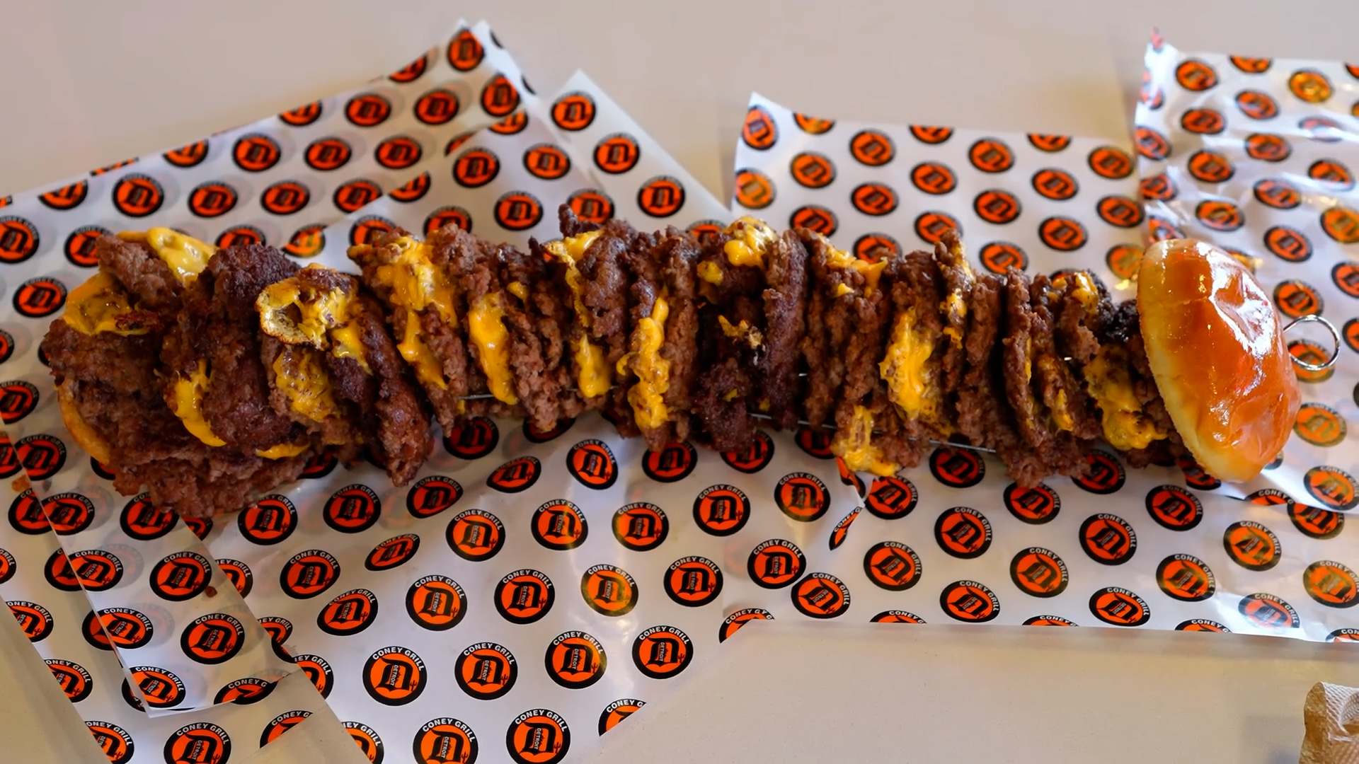 Man attempts record-breaking 40 patty burger challenge