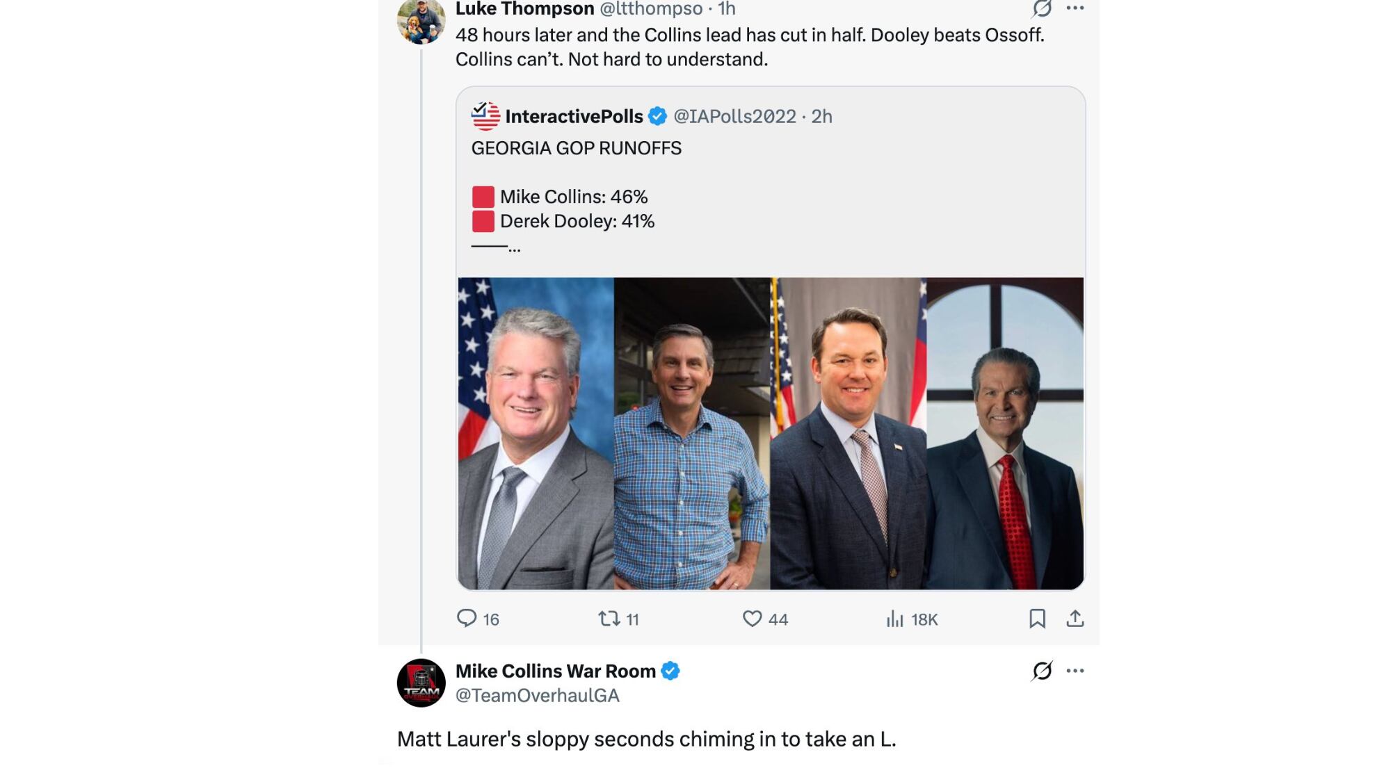 Mike Collins denounces campaign social media post slamming Matt Lauer ...