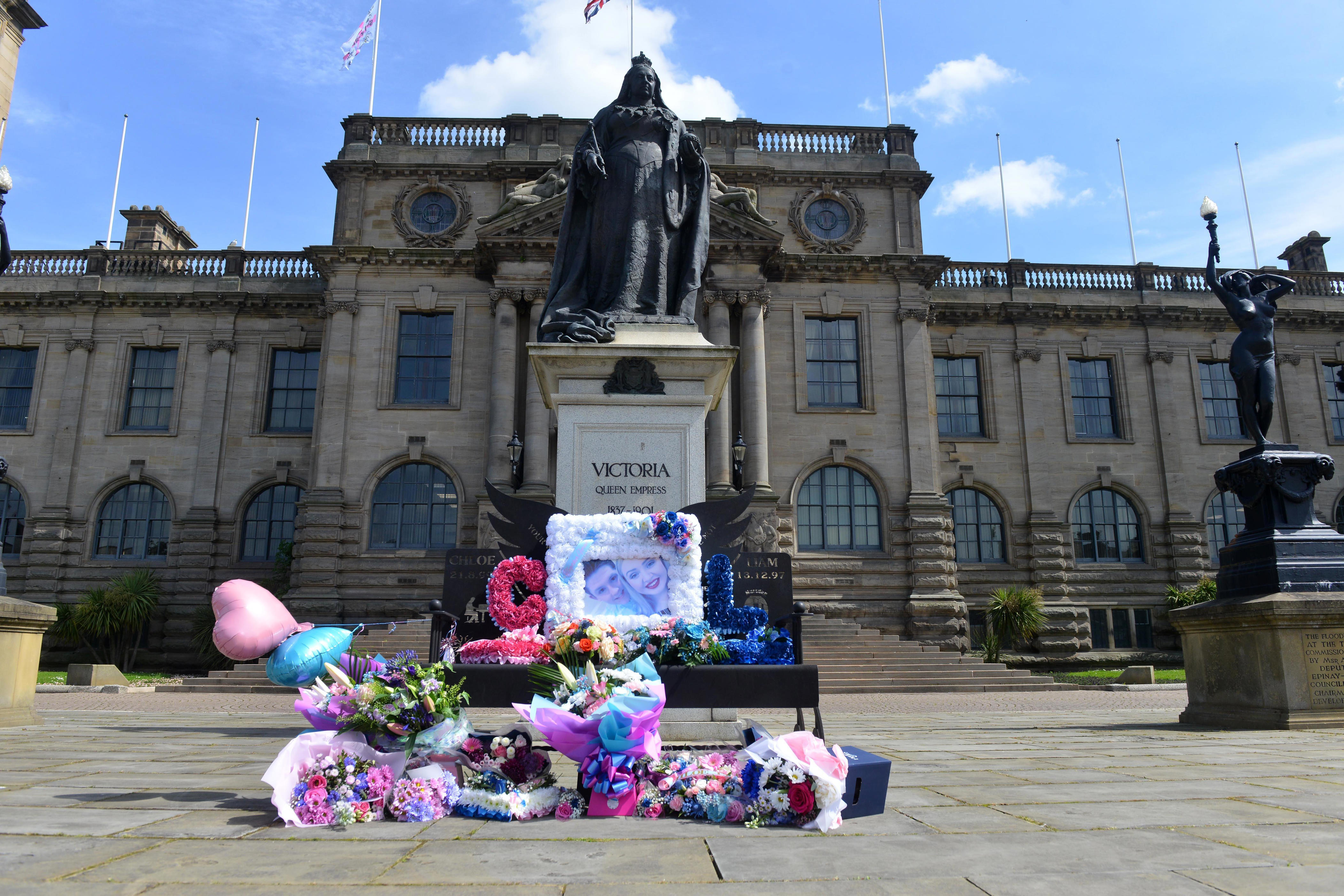 Tributes left to Chloe and Liam in South Shields on the ninth ...