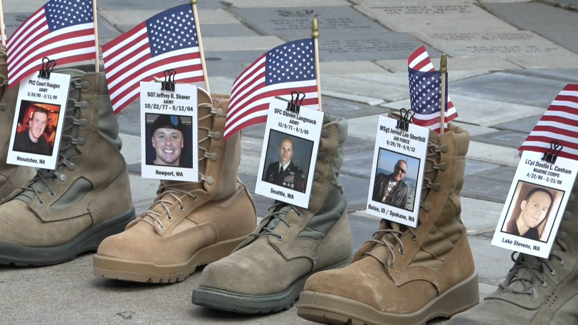 Boots on the ground display