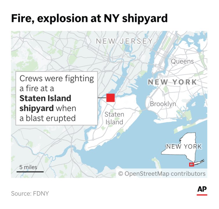 Dozens injured in explosion at Staten Island shipyard: officials