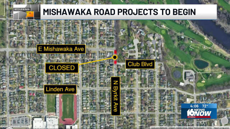 Road closures in Mishawaka begin next week