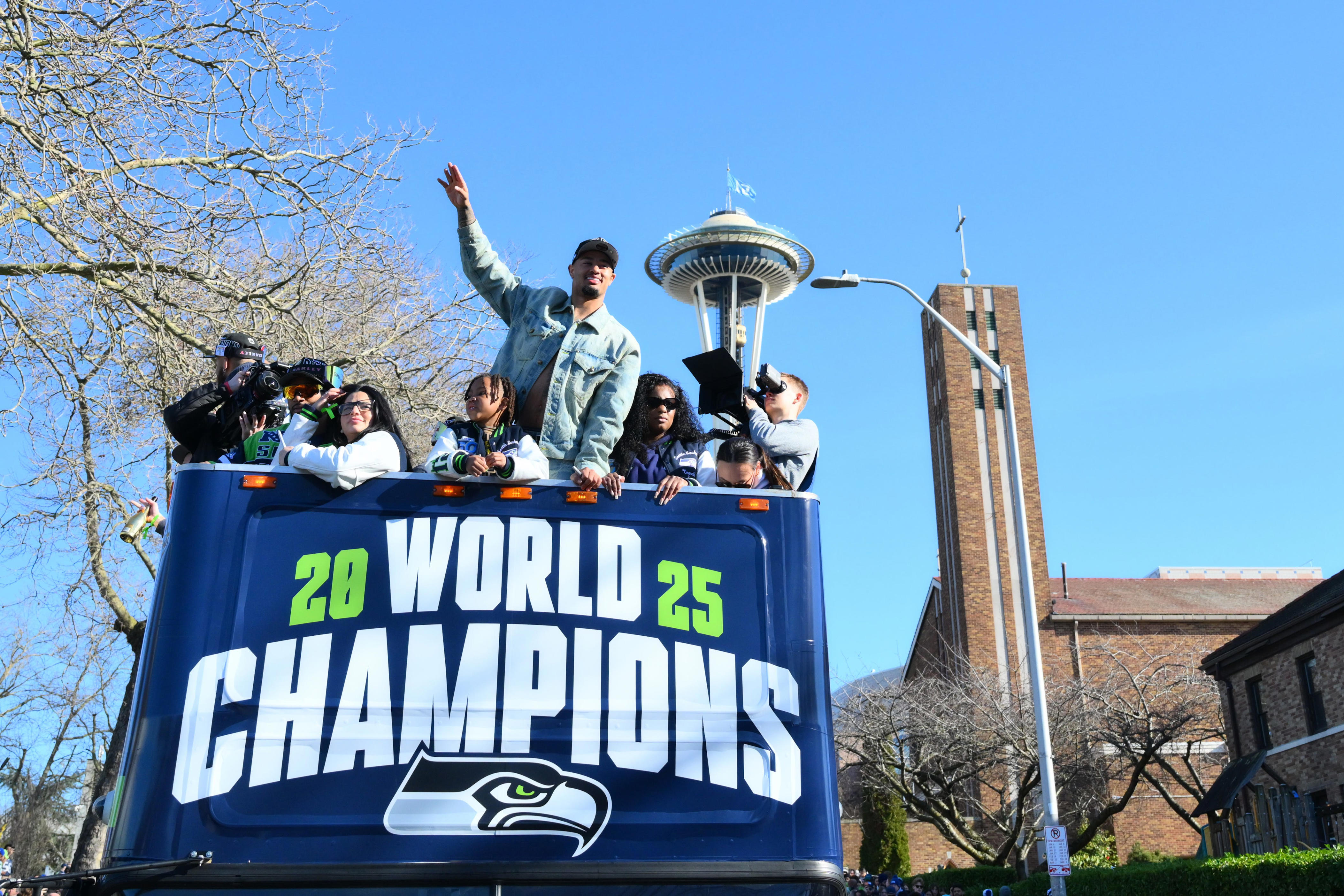 Seahawks raise Super Bowl LX banner at practice facility