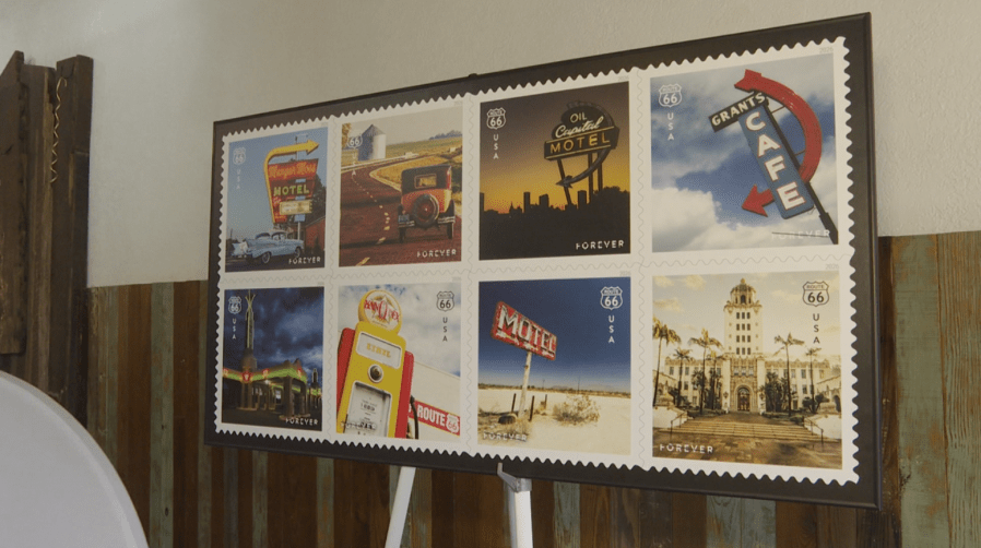 Route 66 forever stamps showcased at Galena’s Route 66 exhibit