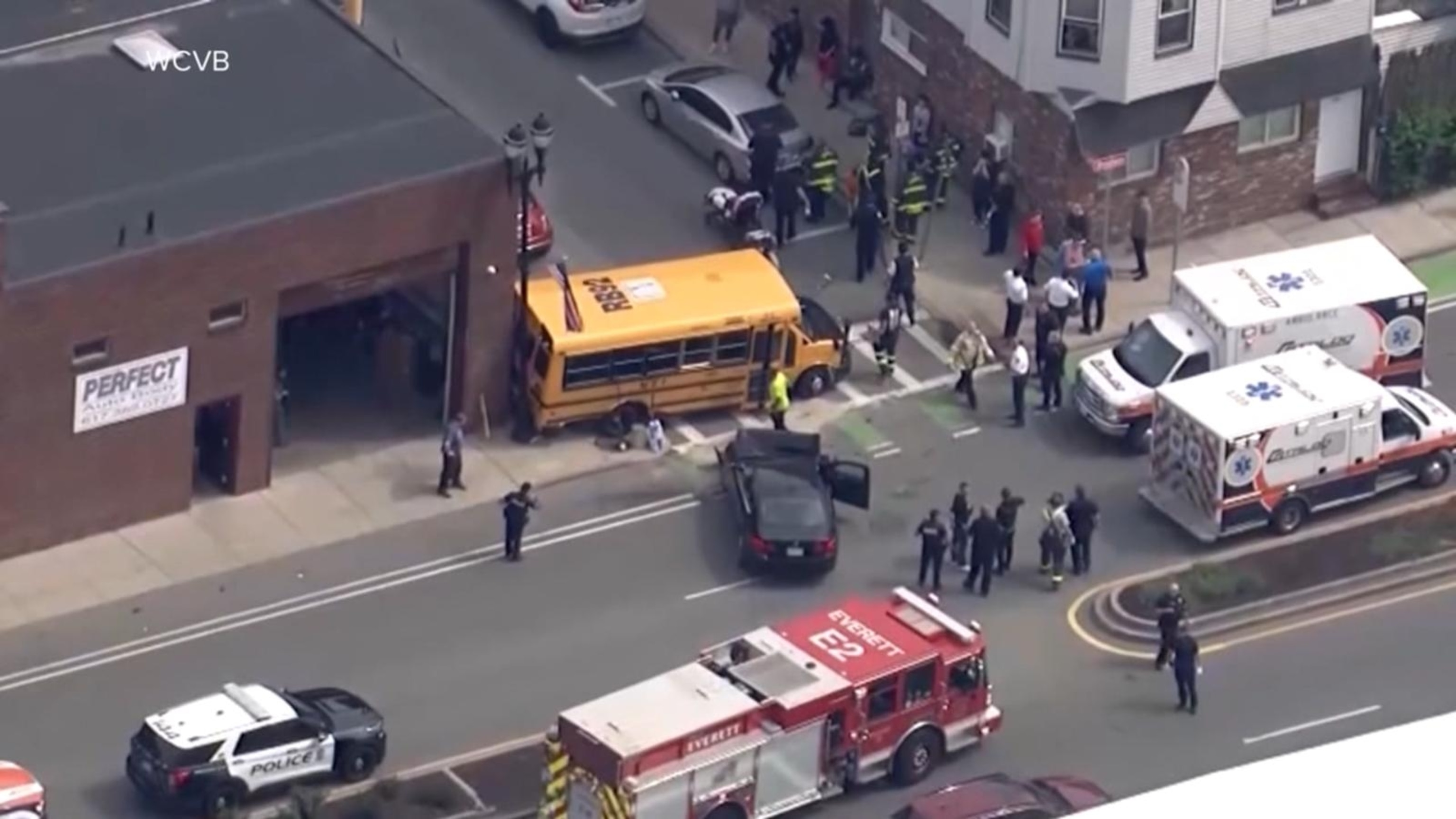 Nine students sent to hospital after school bus crash near Boston