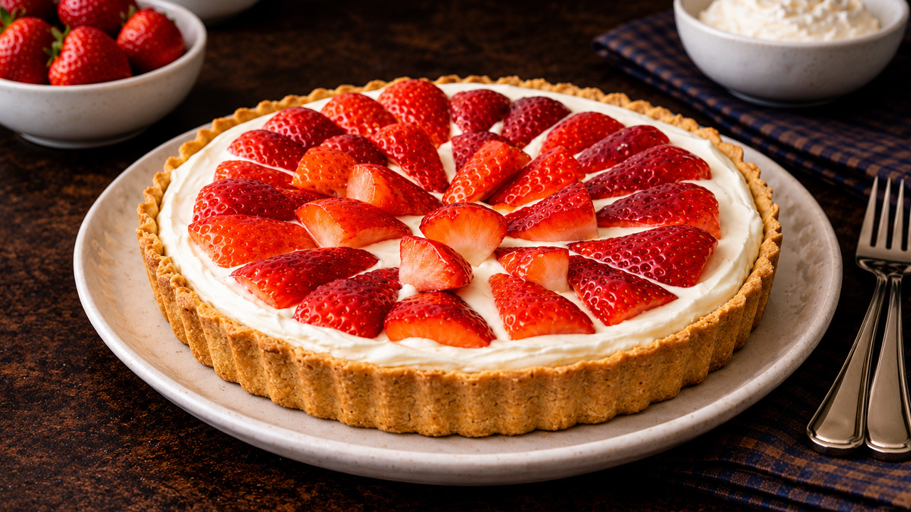 Beautiful homemade strawberry tart recipe made simple for everyone