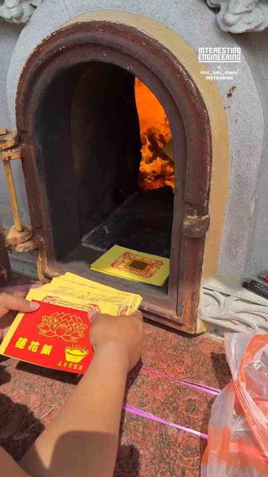 Traditional joss paper burning