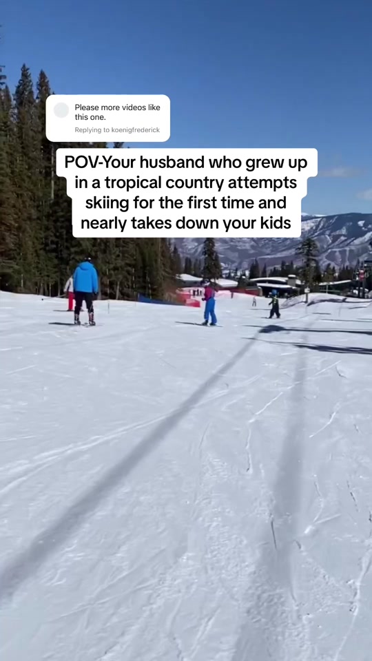 First time skier dad nearly wipes out our kids