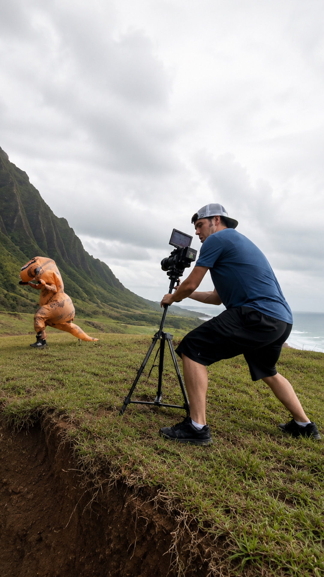 Behind the camera during this action sequence