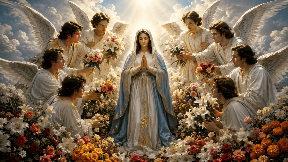 7 flowers connected to the Virgin Mary and angels