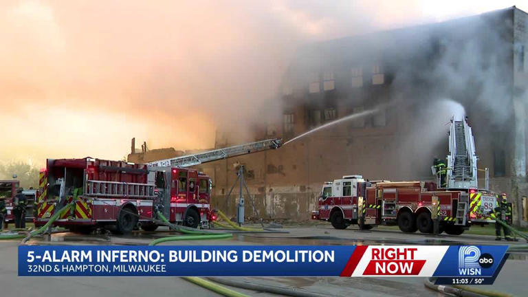 Crews to spend two weeks tearing down Milwaukee mill after five-alarm fire