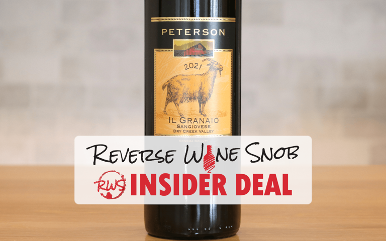 Insider deal! Peterson Winery Il Granaio Super Tuscan style Sangiovese