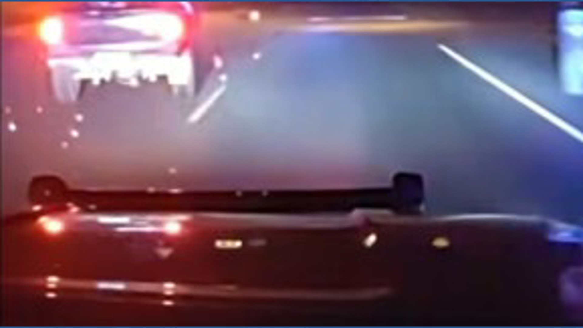 Hood flies up, blocks windshield during chase