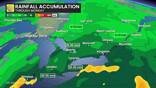 30-50 mm: Cold, heavy rain may disrupt weekend plans in Ontario