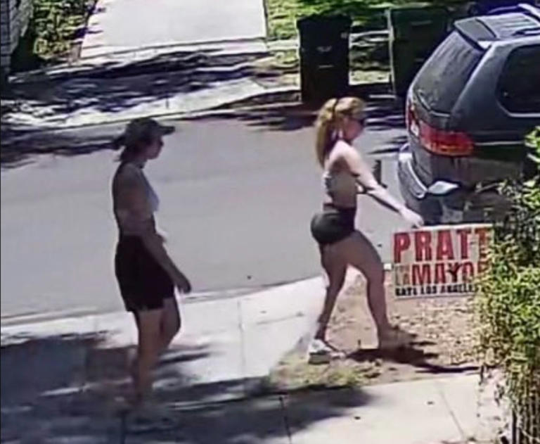 Brazen thief caught on camera tearing down Spencer Pratt campaign sign