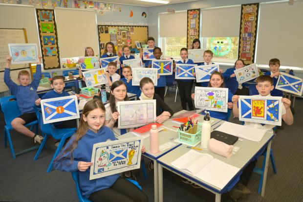 Primary school pupils create flags to celebrate Scotland's World Cup ...
