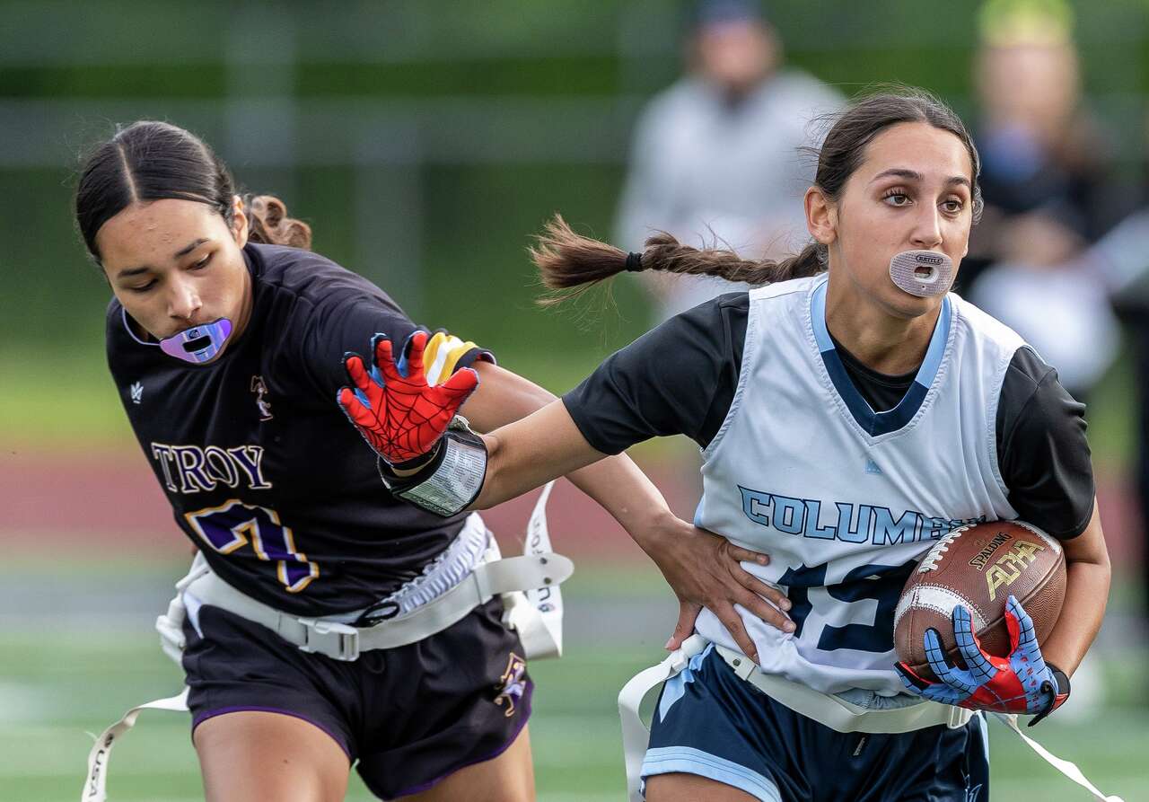 Columbia flag football outlasts Troy in 2OT, wins another Section 2 title