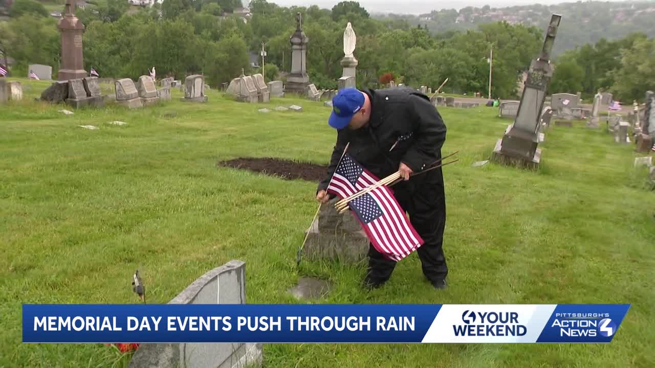 Volunteers place flags on veterans' graves at Pennsylvania cemetery for ...