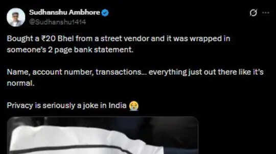 ‘Privacy is a joke’: Mumbai man buys bhel puri, gets it wrapped inside ...
