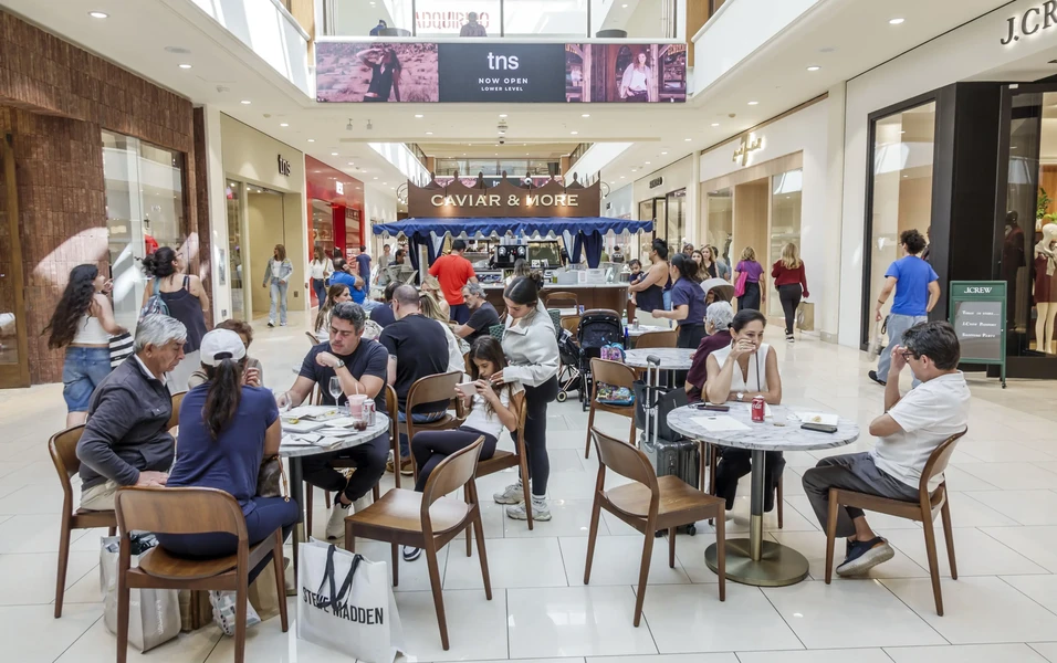 Mall food courts then and now