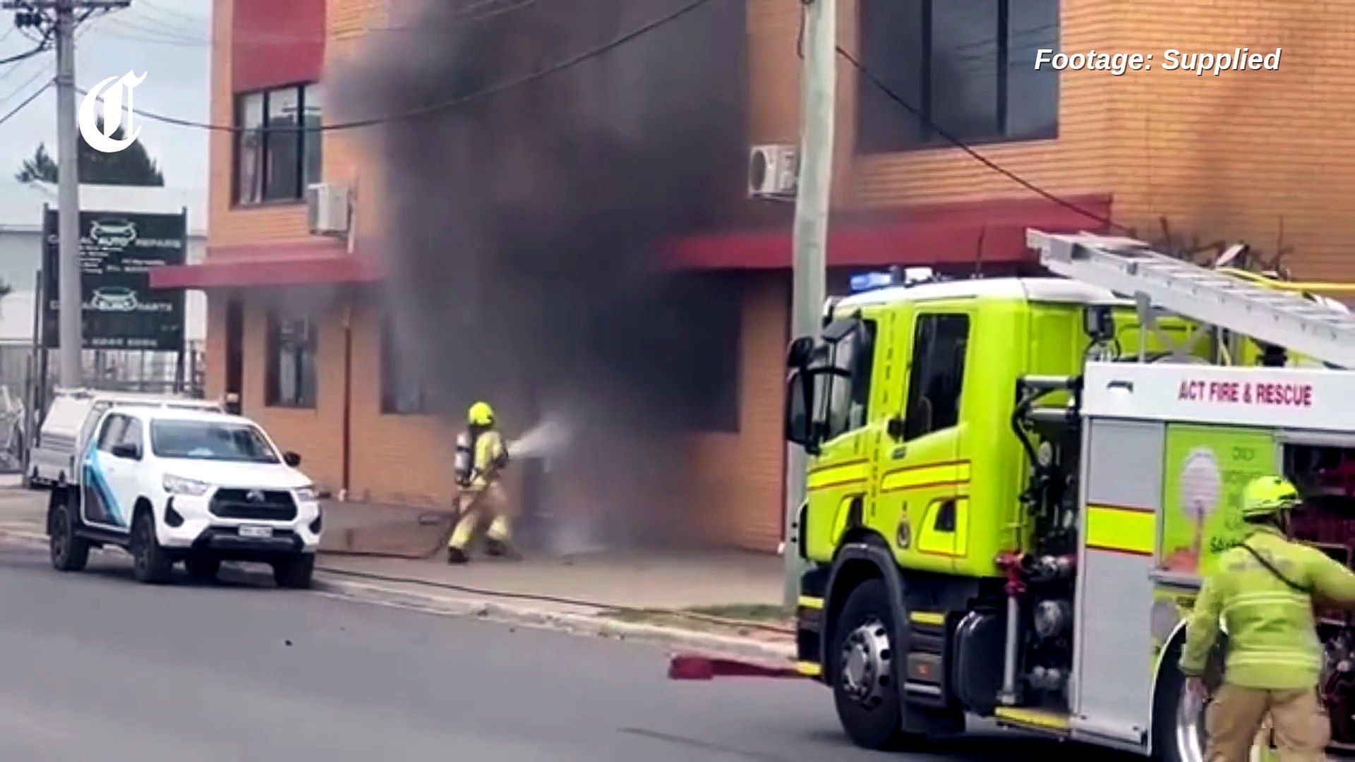 Mitchell industrial building catches fire