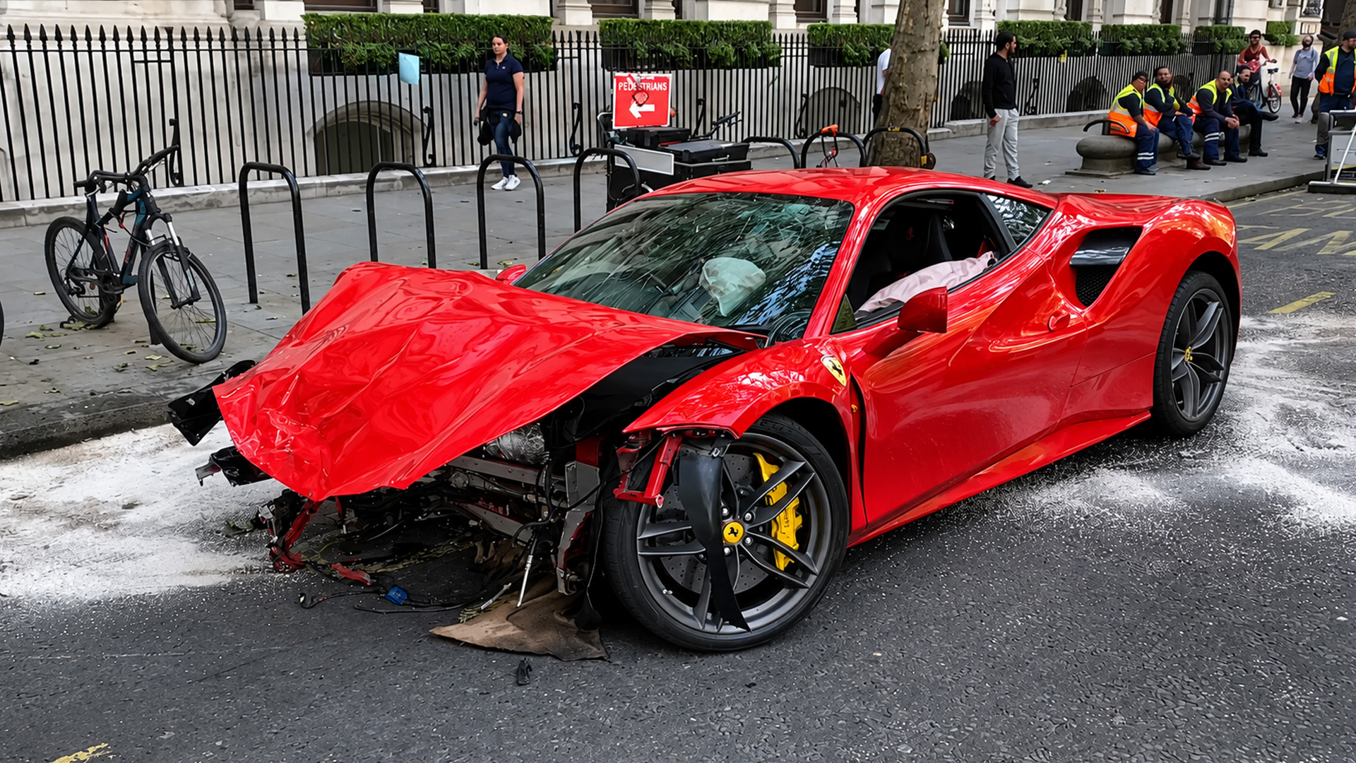 Expensive Ferrari supercar crash leaves street in shock