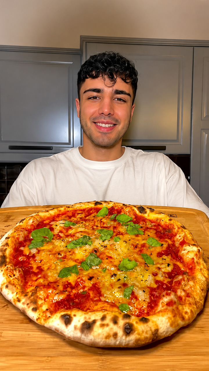 Transforming simple ingredients into a stunning festive Italian pizza